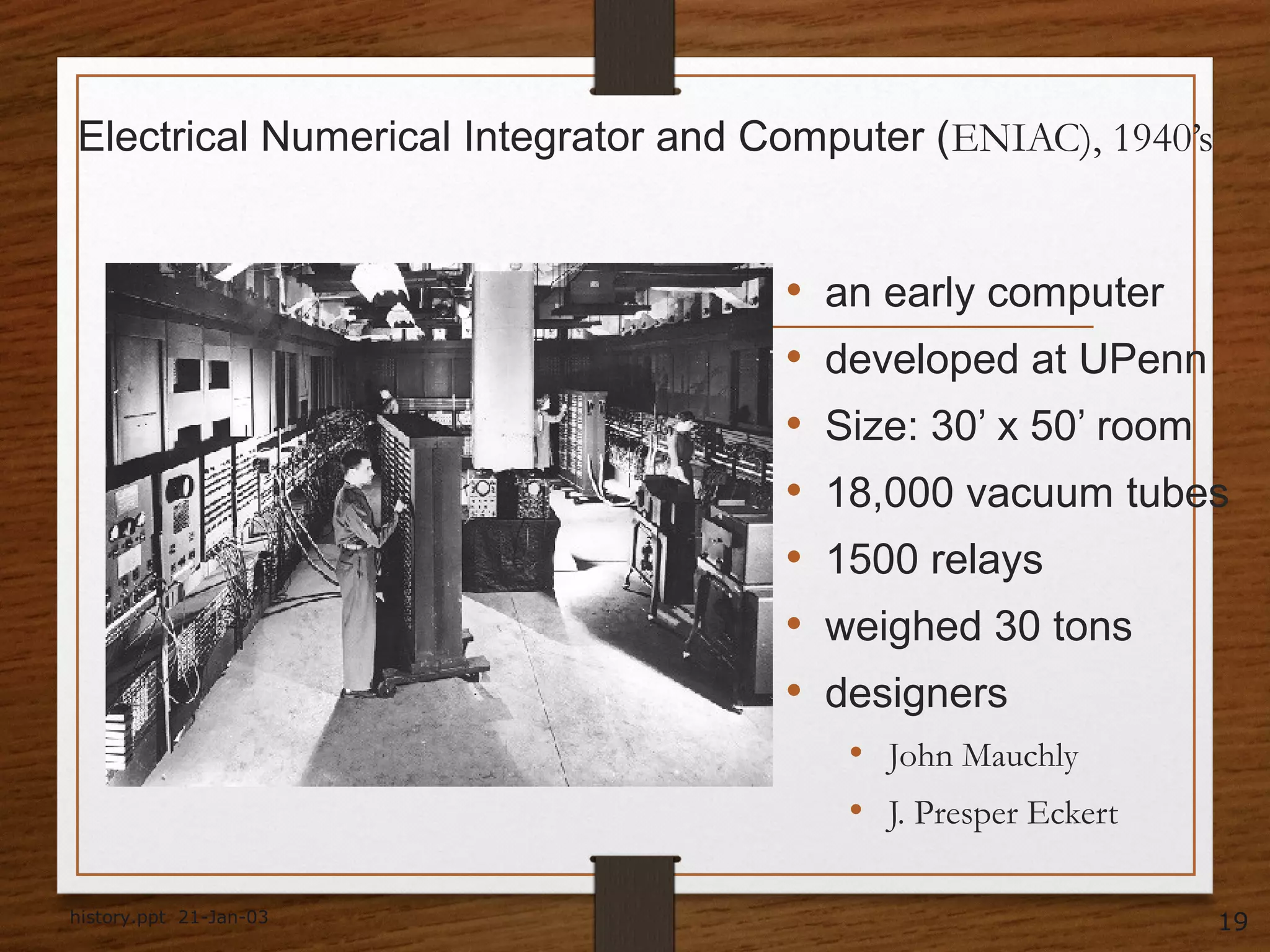 Computer history | PPT | Science