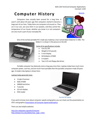Computer History1234 | DOCX