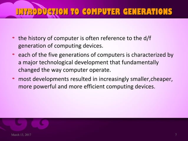 Computer,history,generations,and its types. | PPT