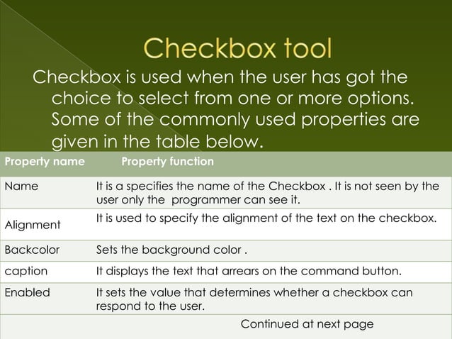 toolbox and its properties in the visual basic | PPTX