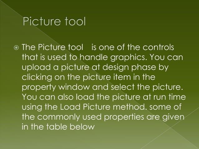 toolbox and its properties in the visual basic | PPTX