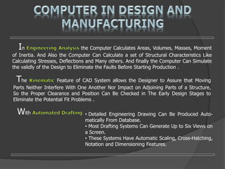 Computer in Design and Manufacturing | PPTX