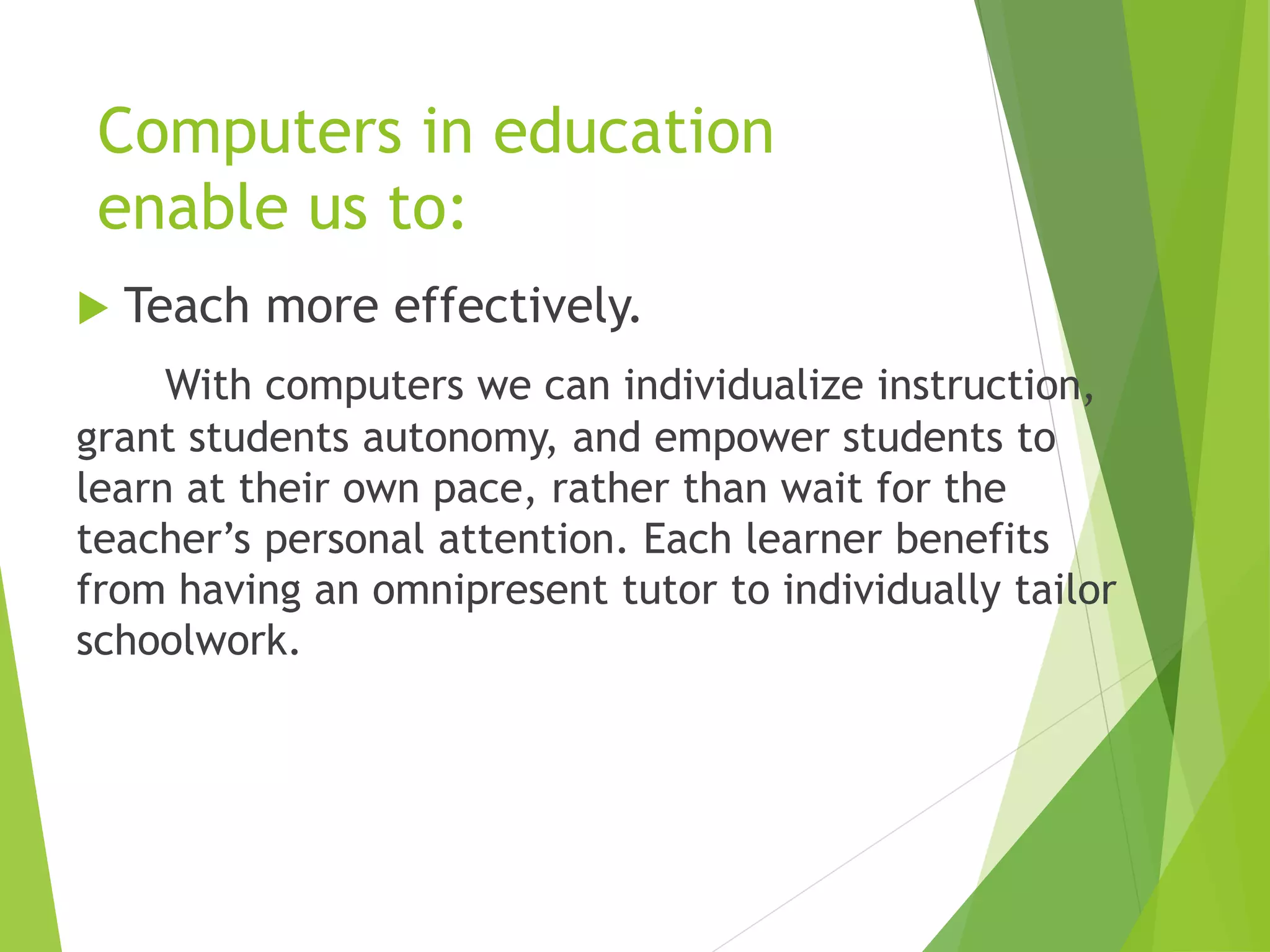 Computer in education | PPTX