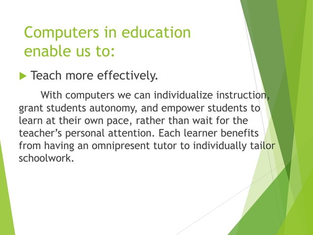 Computer in education | PPTX | Education