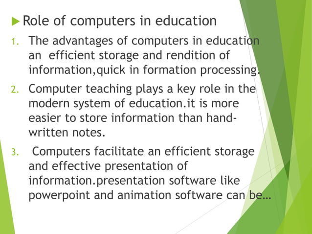 Computer in education | PPTX | Education
