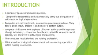 Computer in nursing | PPTX