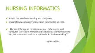 Computer in nursing | PPTX