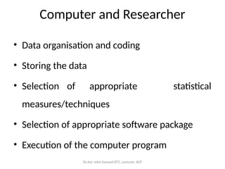 computer in research.pptx. Use of Computers in Research | PPTX