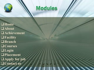 Computer institute website(TYIT project) | PPTX | Databases | Computer ...