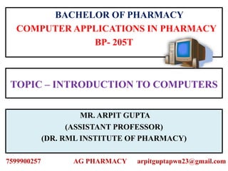 Applications of Computers in Pharmaceutical Sciences and Others | PPT
