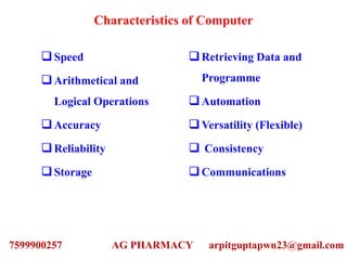 Applications of Computers in Pharmaceutical Sciences and Others | PPTX