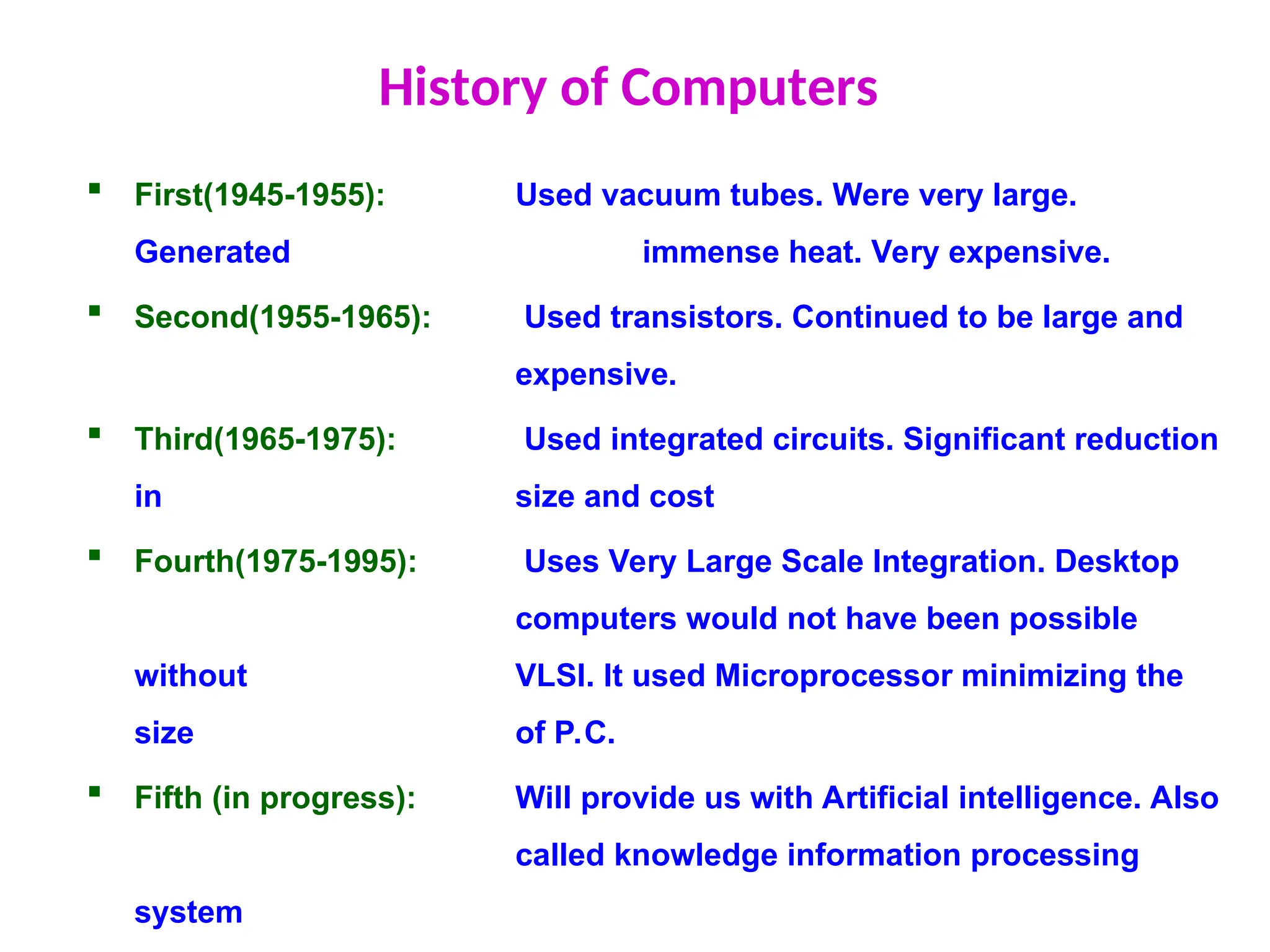 Introduction of Computer System First Semester | PPT