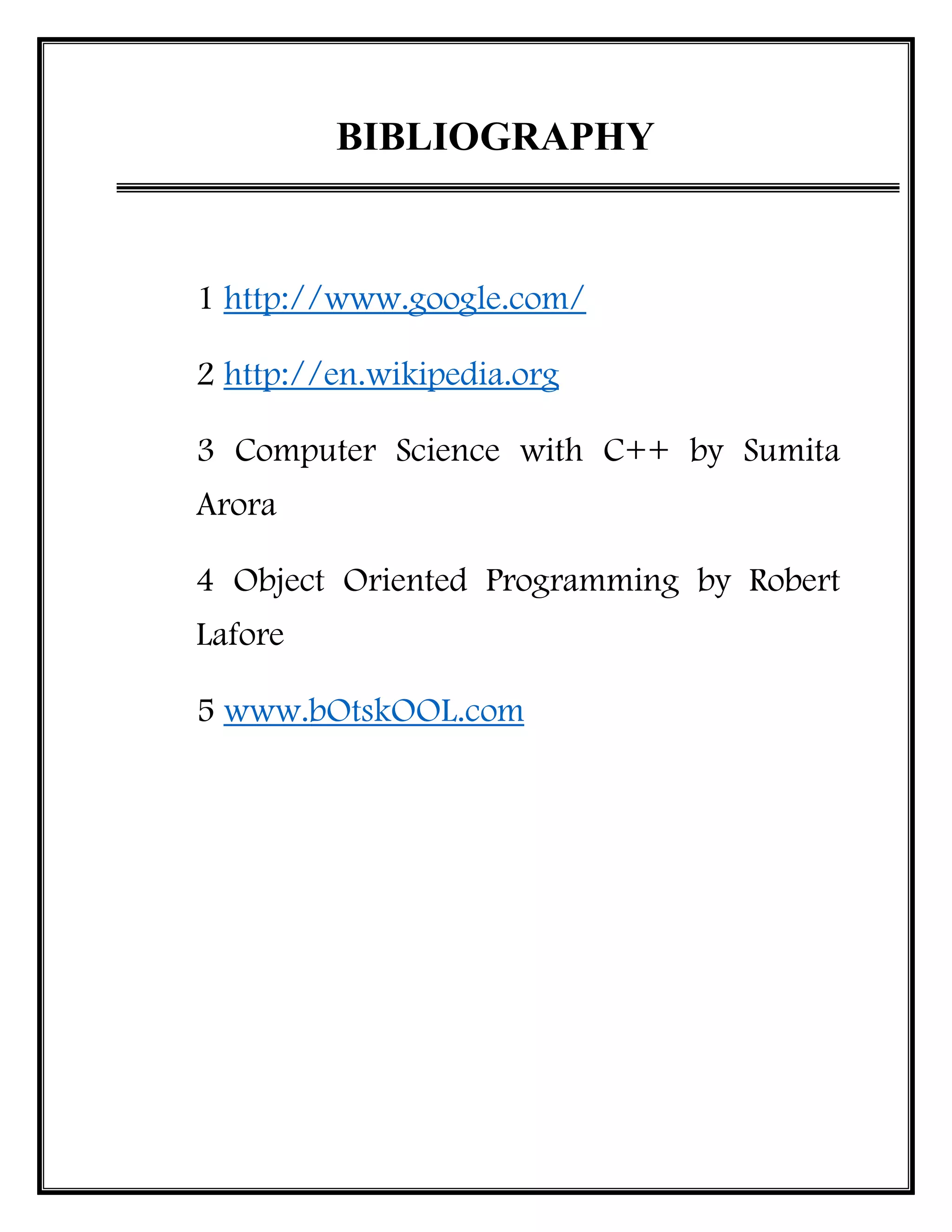 Computer Science Investigatory Project Class 12 | PDF