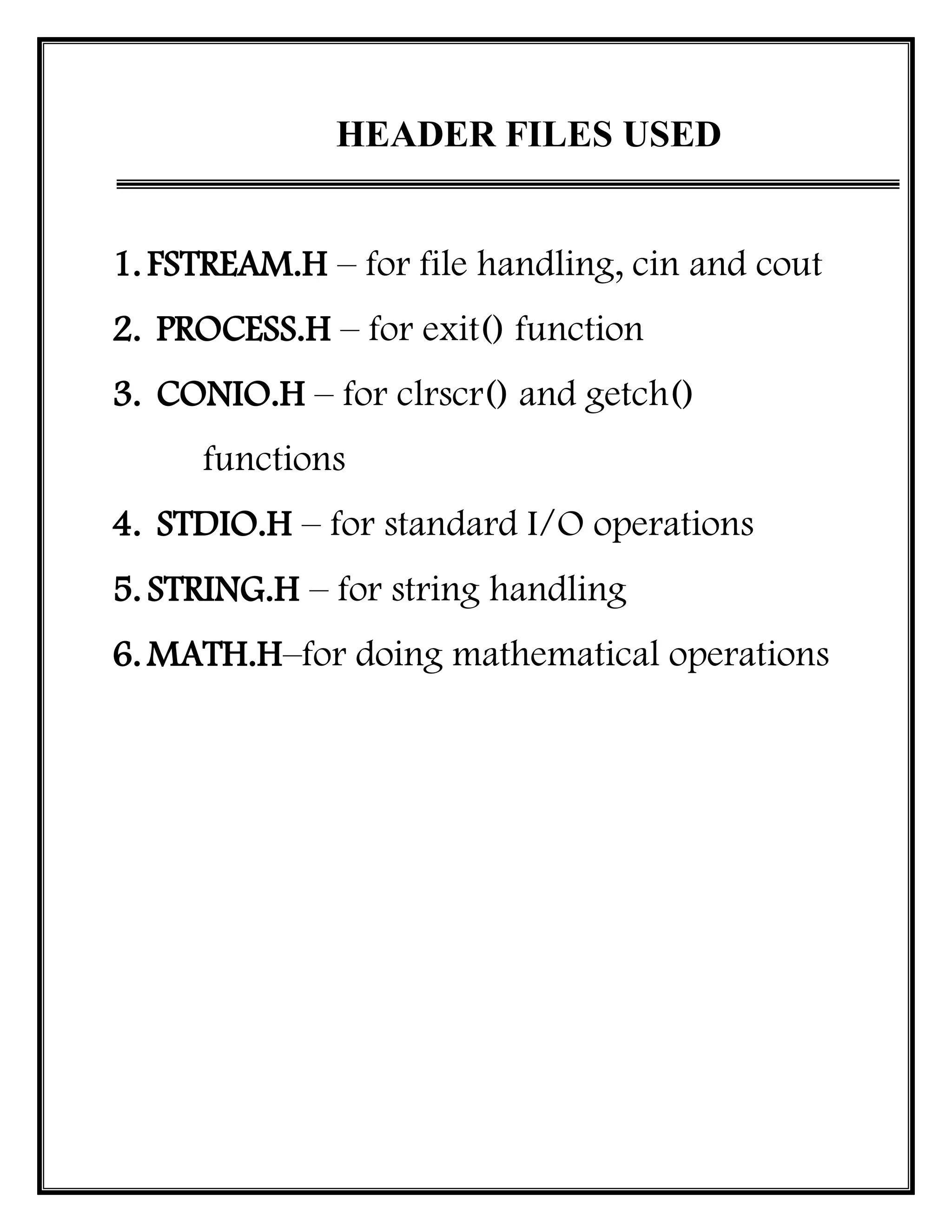 Computer Science Investigatory Project Class 12 | PDF