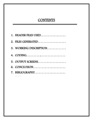 Computer Science Investigatory Project Class 12 | PDF