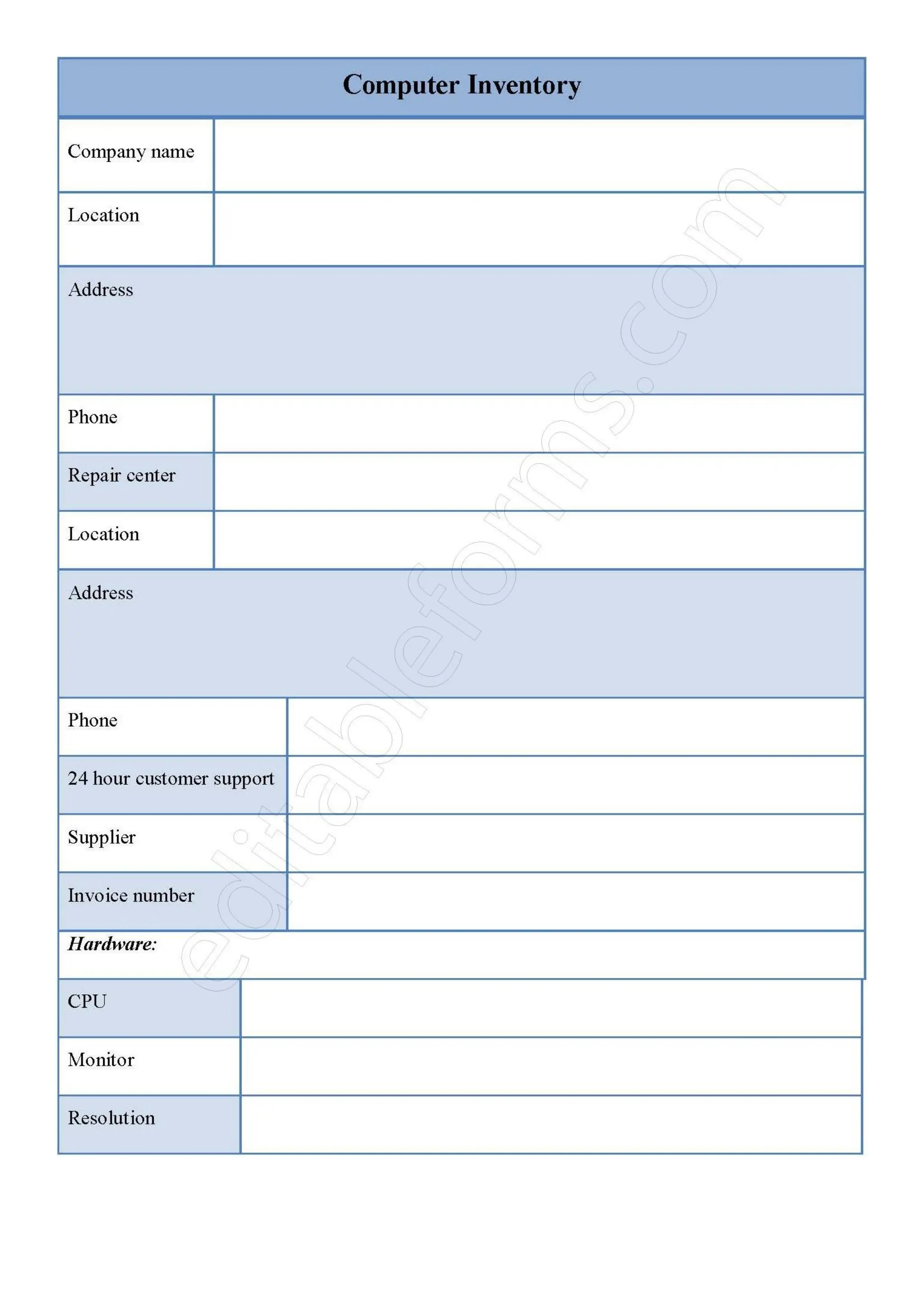 Computer Inventory Fillable PDF Template | PDF | PC Games | Video Gaming
