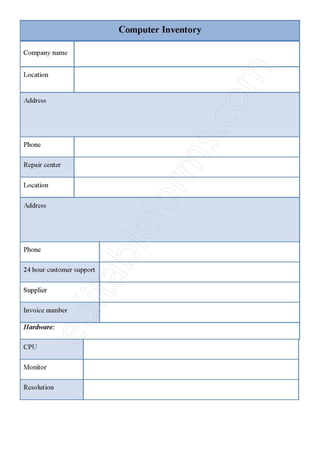 Computer Inventory Fillable PDF Template | PDF | PC Games | Video Gaming
