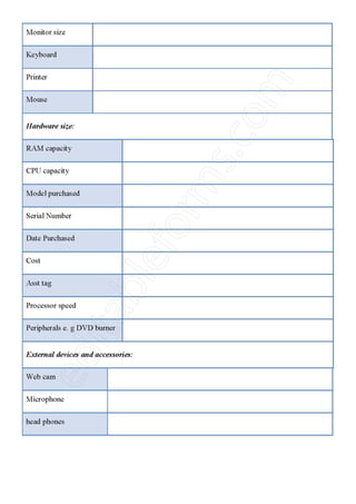 Computer Inventory Fillable PDF Template | PDF | PC Games | Video Gaming