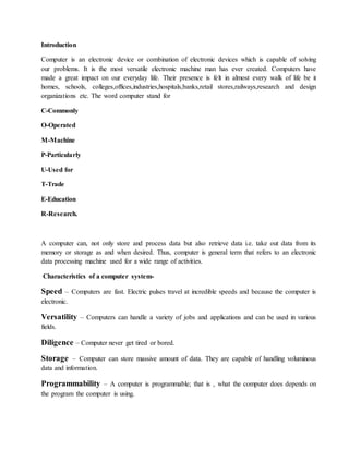 Computer is an electronic device or combination of electronic devices | PDF