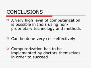 Computerisation of hospitals in developing countries | PPT