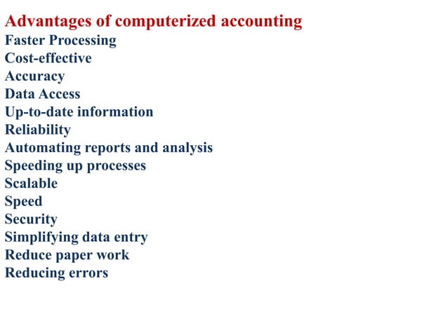 Computerised accounting | PPTX | Business Accounting & Finance | Business