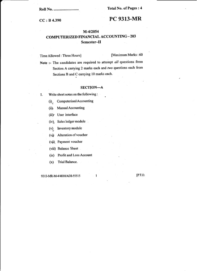 Computerised financial accounting QP 2014 May | PDF