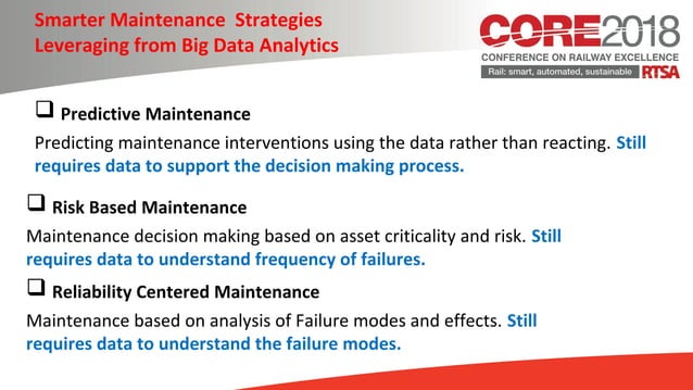 Computerised maintainance management systems for railways using big ...