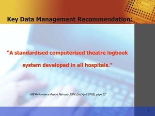 Computerised Theatre Register And Minimum Dataset Presentation - Judy ...