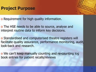 Computerised Theatre Register And Minimum Dataset Presentation - Judy ...