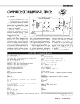 Computerised universal timer | PDF | Computer Peripherals | Computing