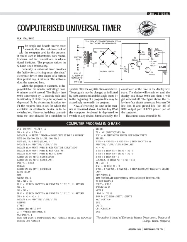 Computerised universal timer | PDF | Computer Peripherals | Computing