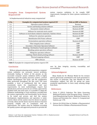 Computerized systems-validation-csv-in-biopharmaceutical-industries | PDF