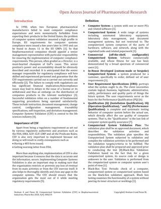Computerized systems-validation-csv-in-biopharmaceutical-industries | PDF