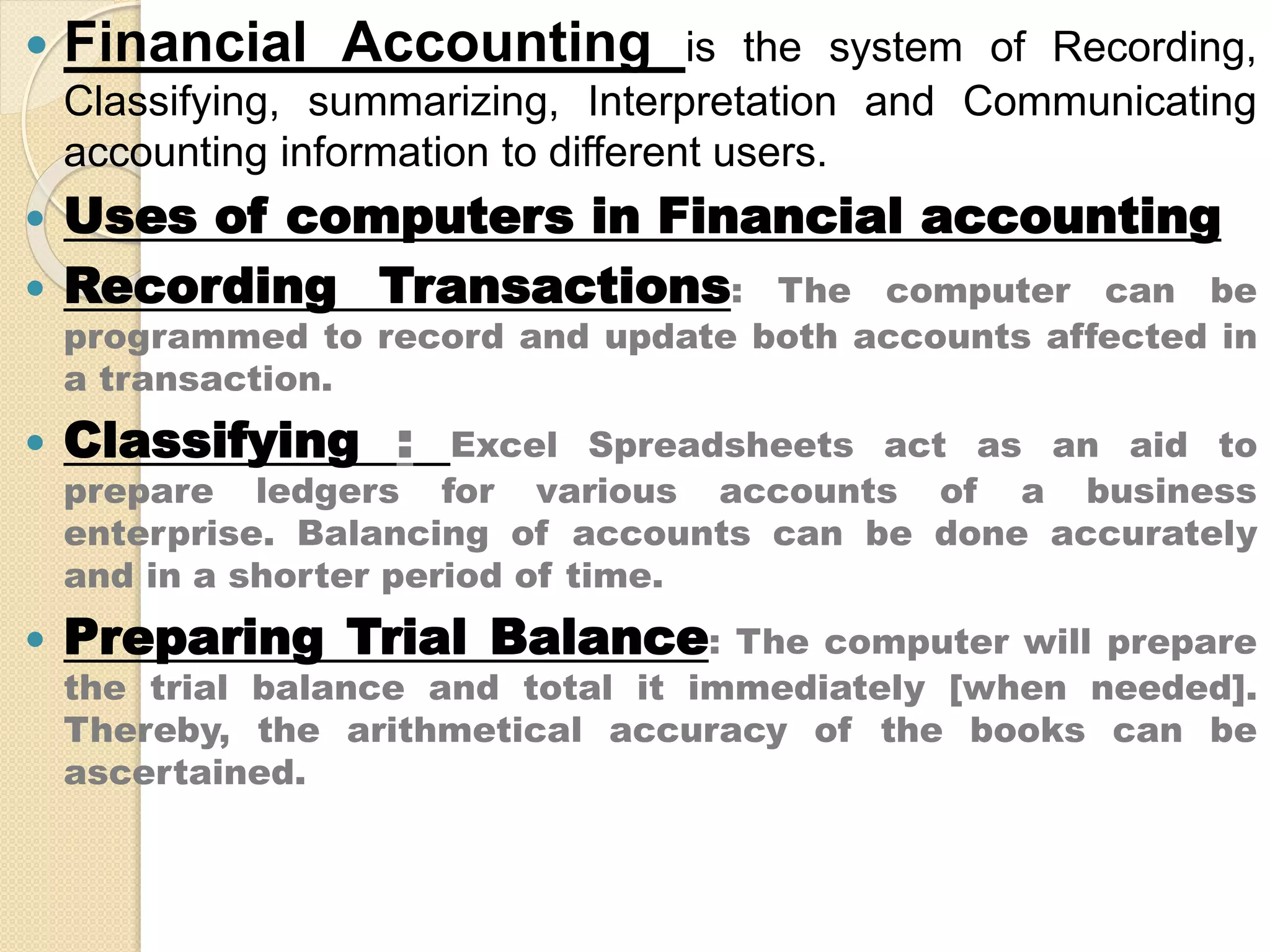 Computerized applications in accounting | PPTX