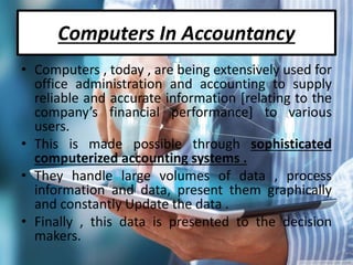 Computerized applications in accounting | PPTX