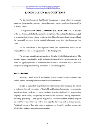 computerized enrollment system project report.pdf | Databases | Computer Software and Applications