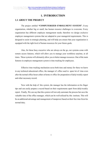 computerized enrollment system project report.pdf | Databases | Computer Software and Applications
