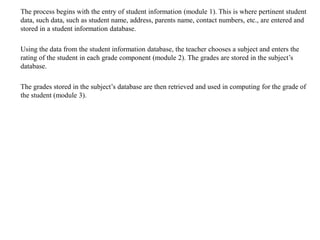 Computerized grading system ( cgs ) | PPT
