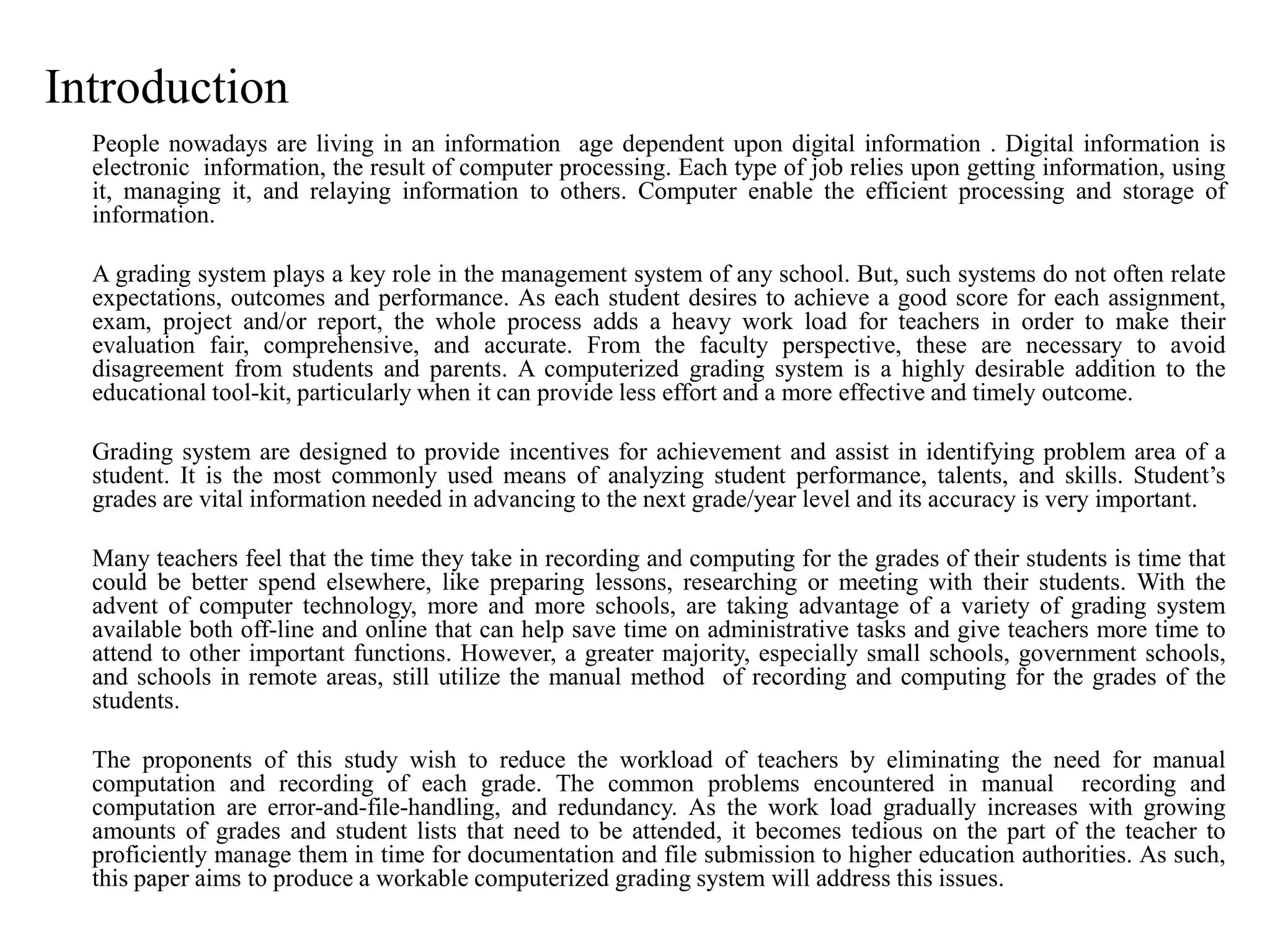 Computerized grading system chapter 1-3 | PPTX