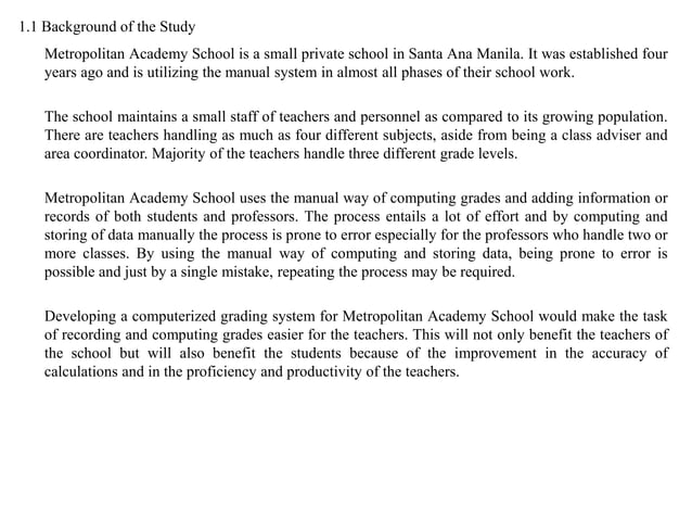 Computerized grading system chapter 1-3 | PPTX