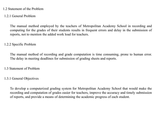 Computerized grading system chapter 1-3 | PPTX