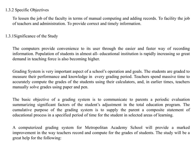Computerized grading system chapter 1-3 | PPTX