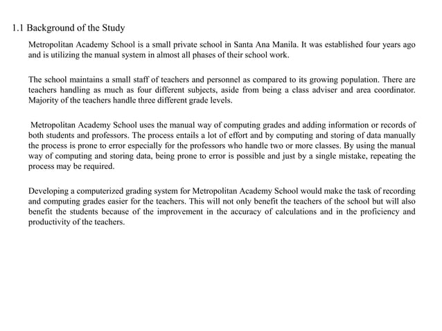 Computerized grading system chapter 1-3 ( summarization ) | PPT