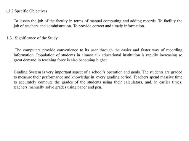 Computerized grading system chapter 1-3 ( summarization ) | PPT