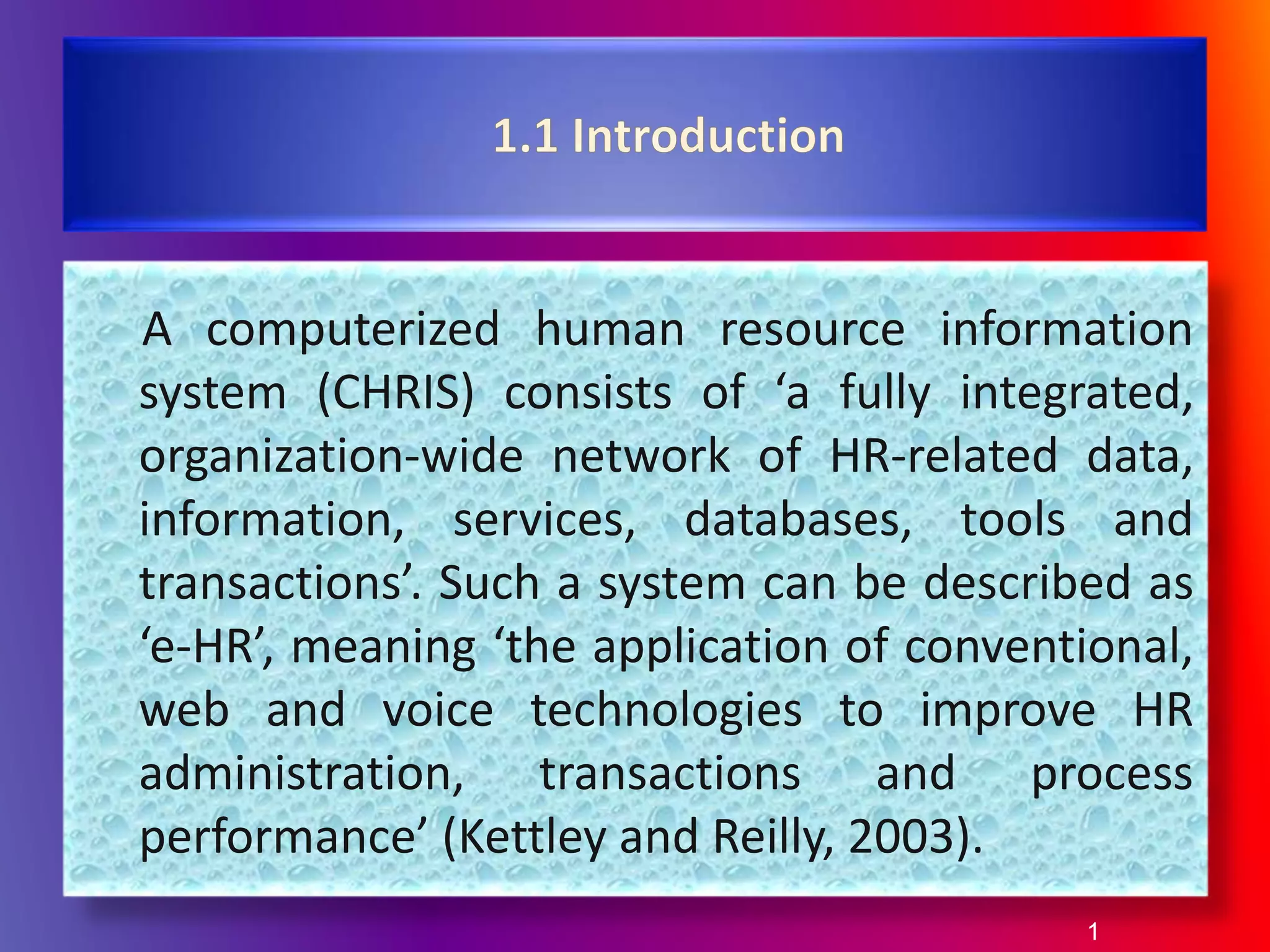 Computerized human resource information system | PPTX