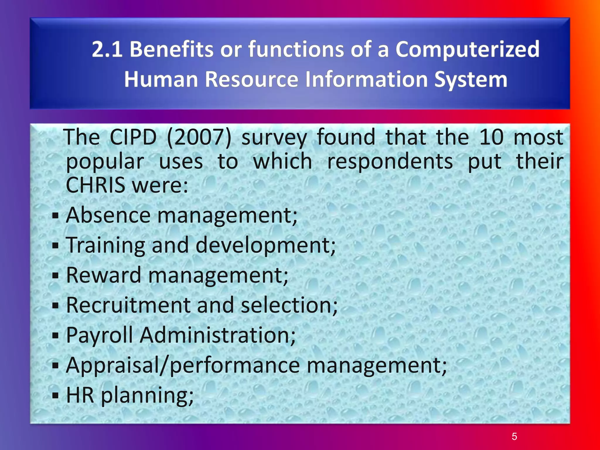 Computerized human resource information system | PPTX