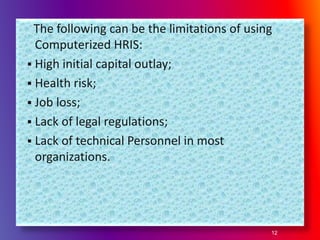 Computerized human resource information system | PPTX