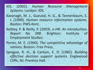 Computerized human resource information system | PPTX