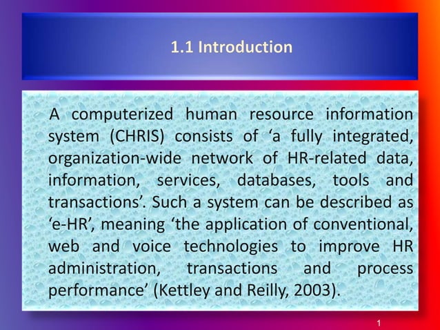 Computerized human resource information system | PPTX