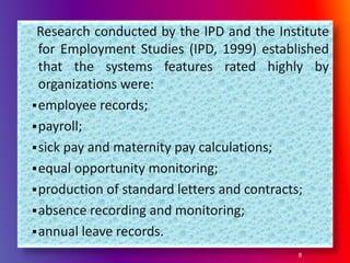 Computerized human resource information system | PPTX